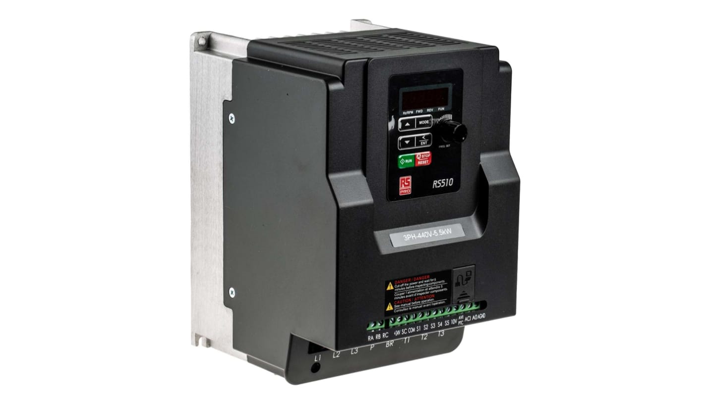 RS PRO Inverter Drive, 5.5 kW, 3 Phase, 380 → 480 V ac, 14.3 A | RS