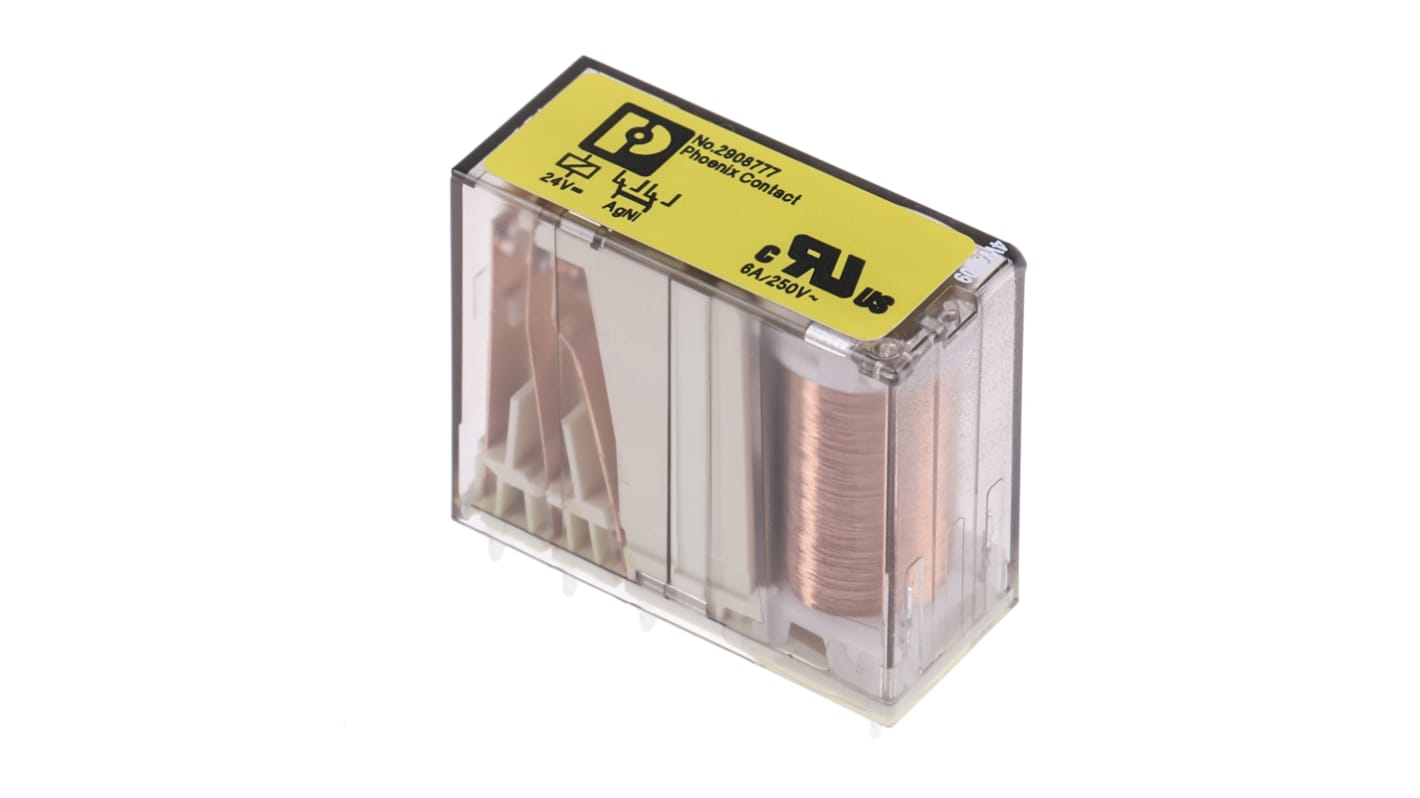 2908777 | Phoenix Contact PCB Mount Force Guided Relay, 24V dc Coil ...