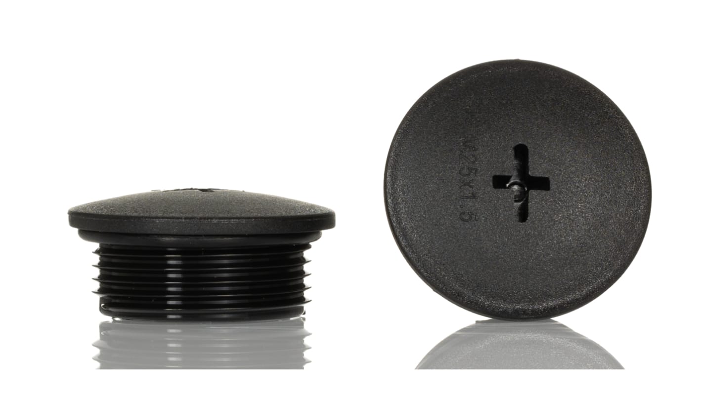 HPM25 BK080 | Alpha Wire Blanking Plug, M25, Plastic, 30mm Diameter ...