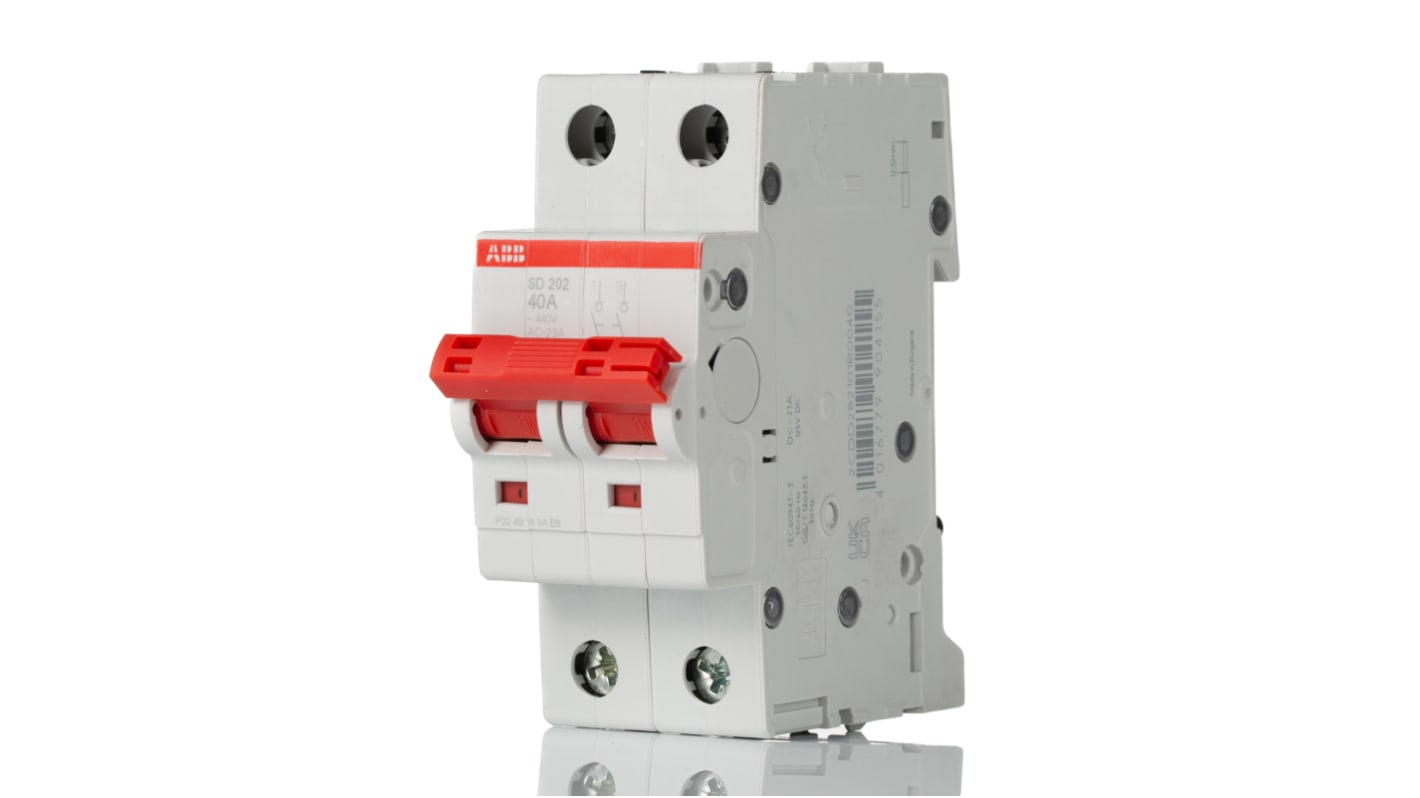2CDD282101R0040 SD202/40 | ABB 2P Pole Isolator Switch - 40A Maximum Current | RS