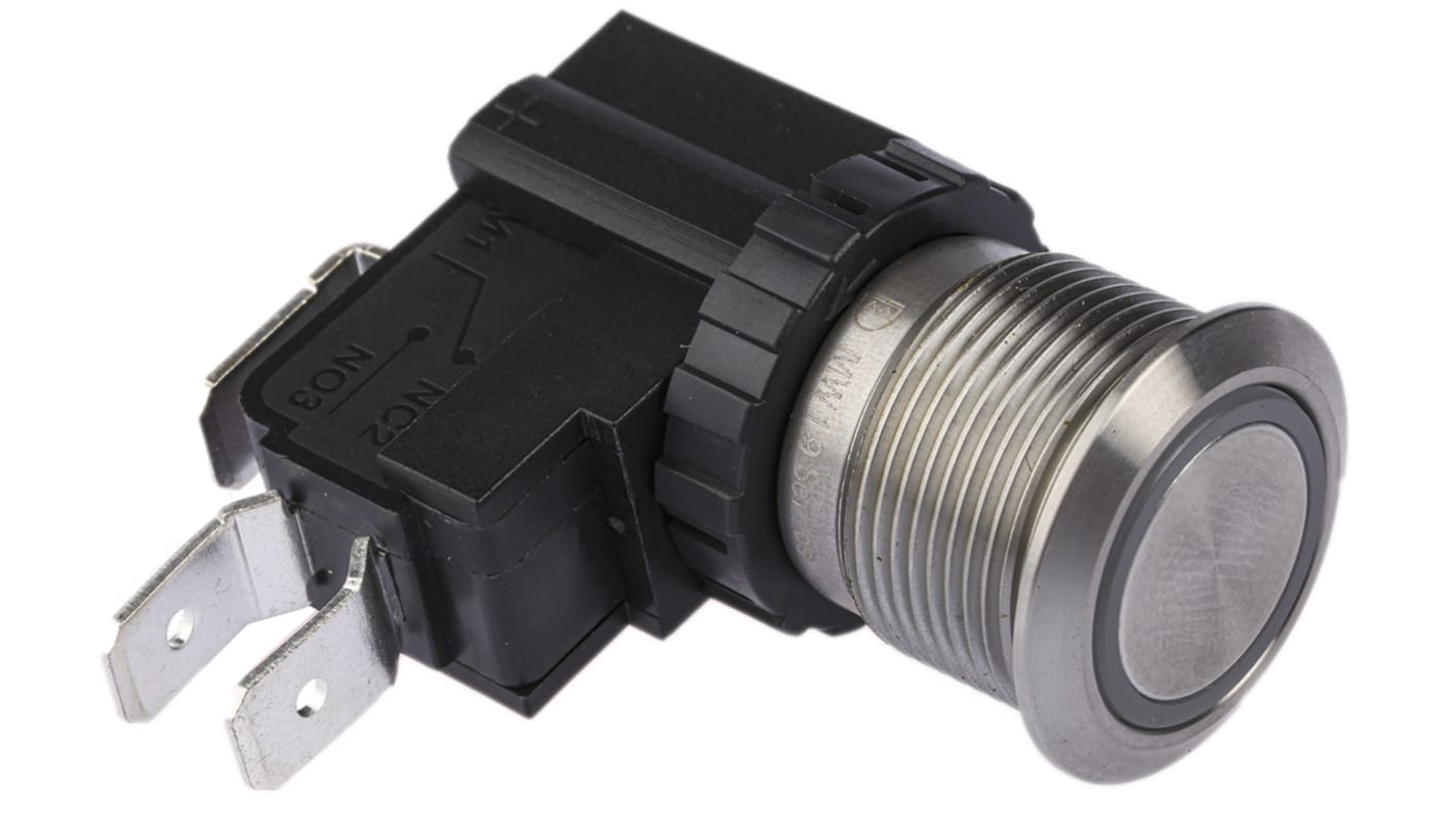 RS PRO Push Button Switch, Latching, Panel Mount, 19.1mm Cutout, SPDT ...