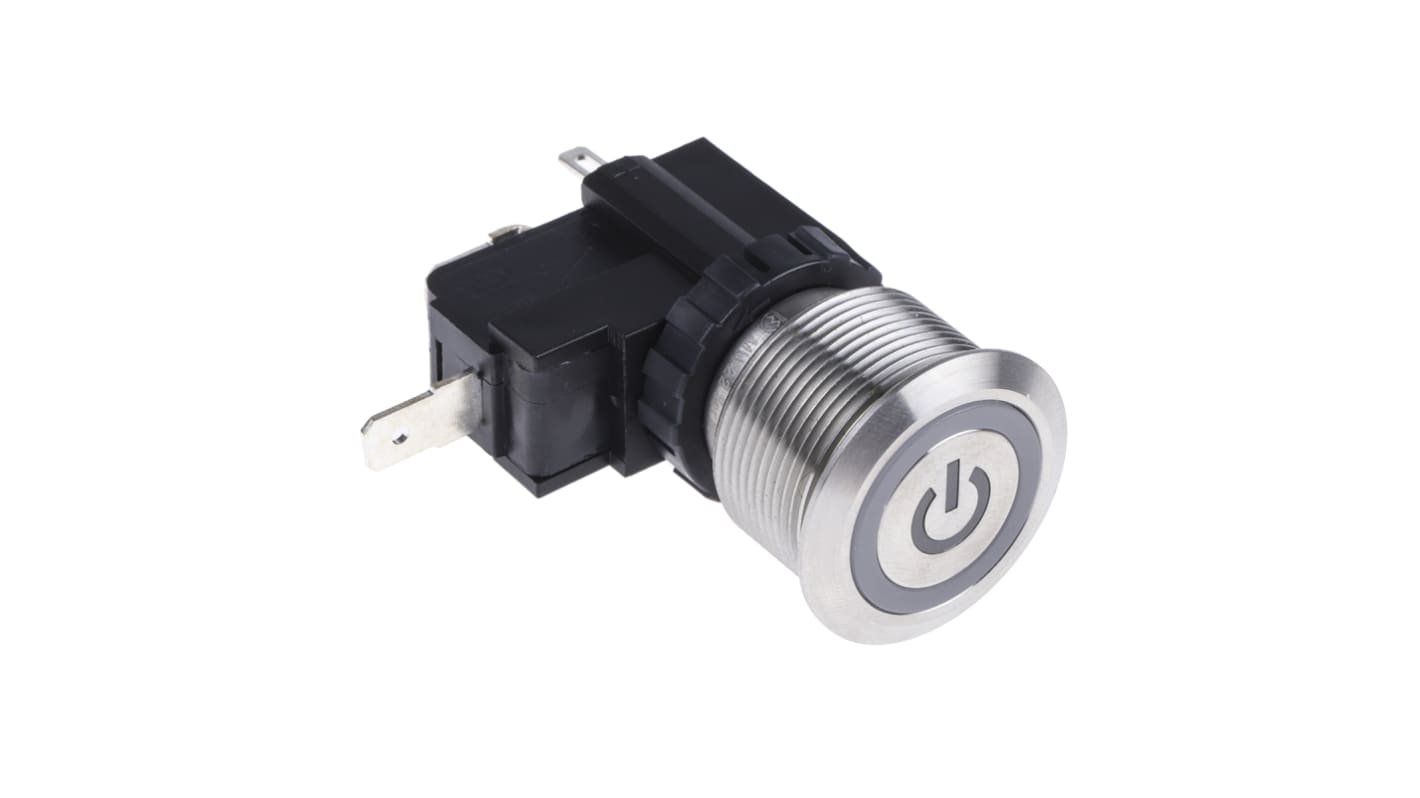 RS PRO Illuminated Push Button Switch, Momentary, Panel Mount, 22.2mm ...