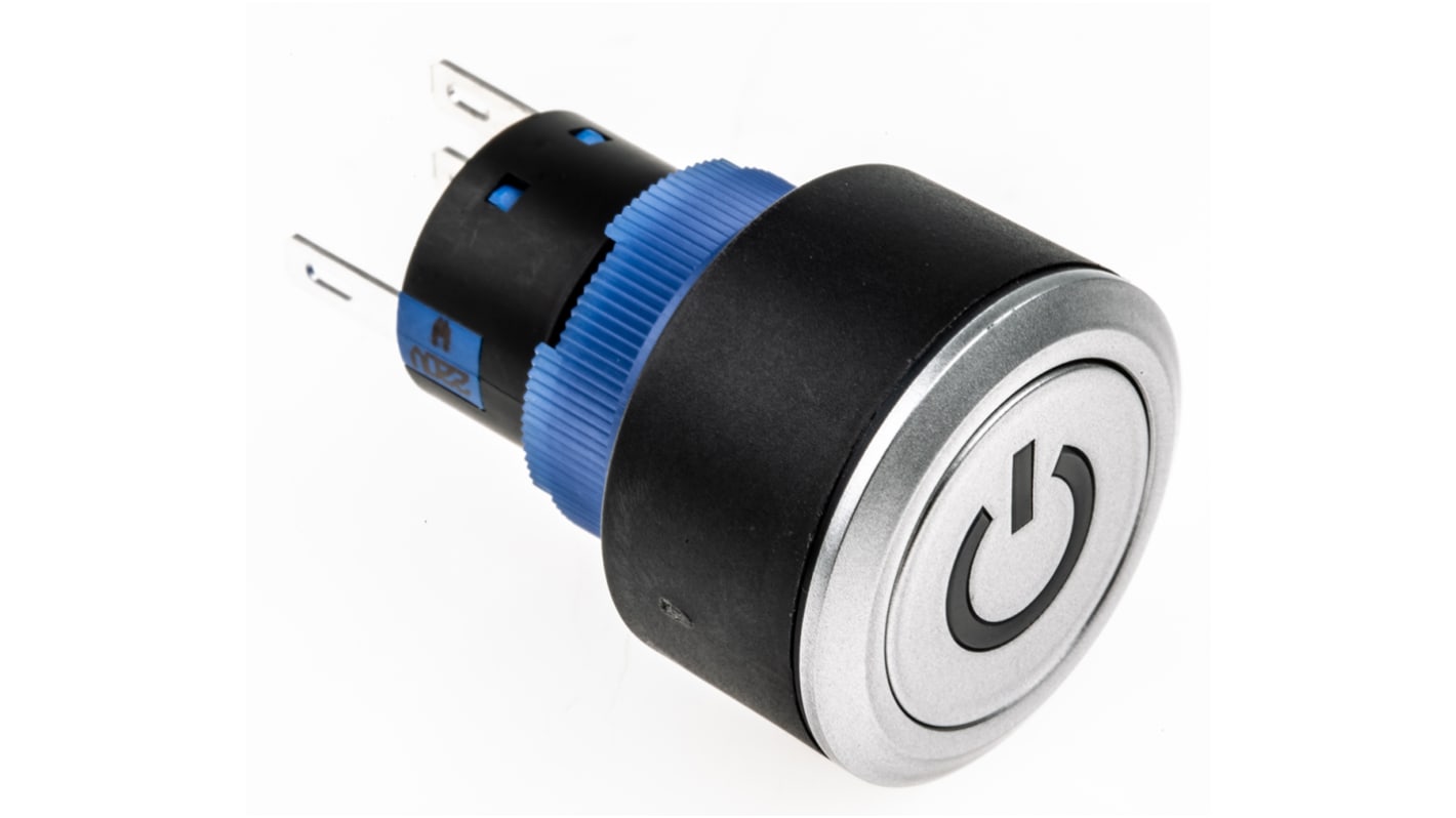 RS PRO Illuminated Push Button Switch, Panel Mount, 22.2mm Cutout, SPDT ...