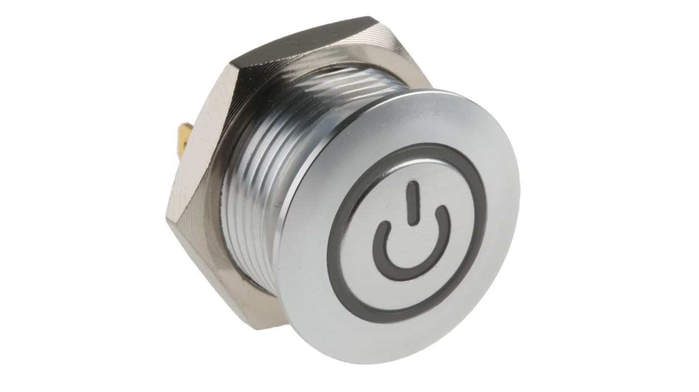 RS PRO Illuminated Push Button Switch, Momentary, Panel Mount, 16mm ...