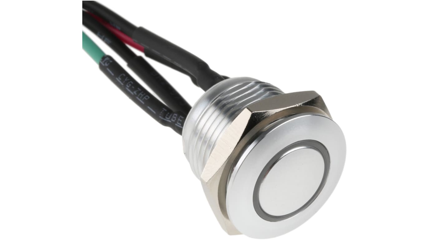 RS PRO Illuminated Push Button Switch, Momentary, Panel Mount, 16mm ...