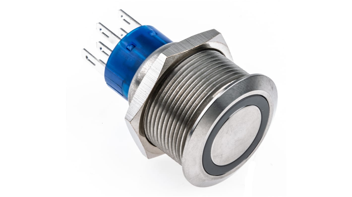 RS PRO Illuminated Push Button Switch, Panel Mount, 22.2mm Cutout, DPDT ...