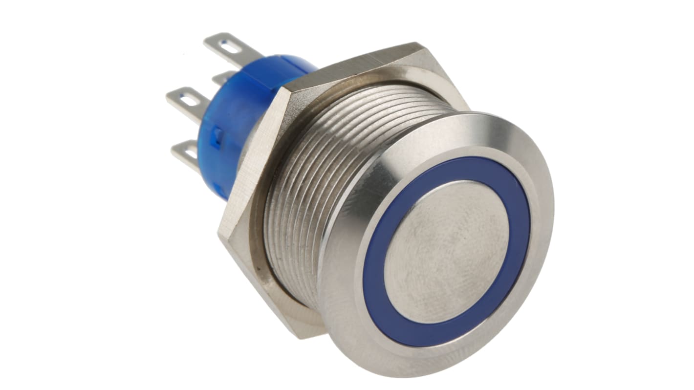 RS PRO Illuminated Push Button Switch, Panel Mount, 22.2mm Cutout, DPDT ...