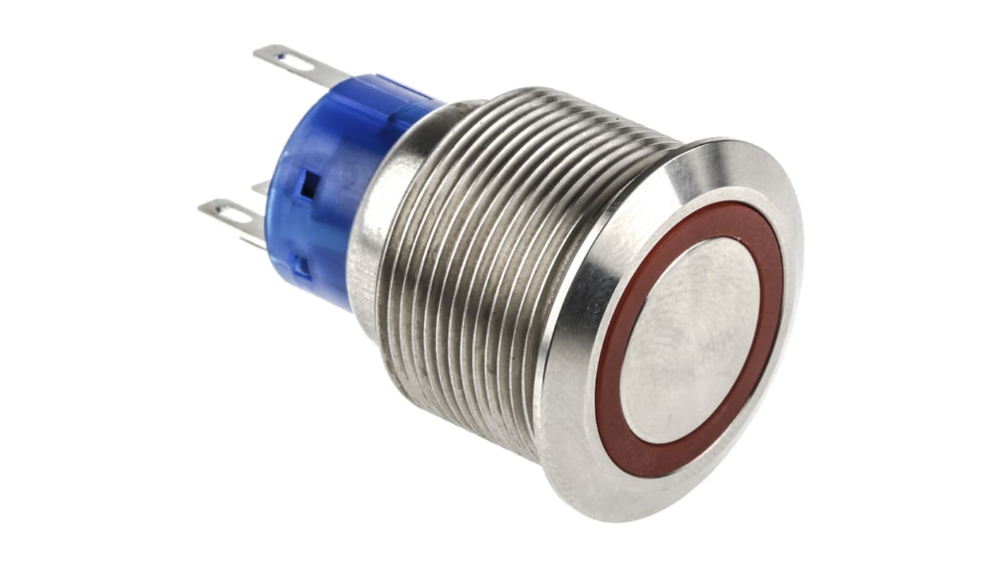 RS PRO Illuminated Push Button Switch, Panel Mount, 22.2mm Cutout, SPDT ...