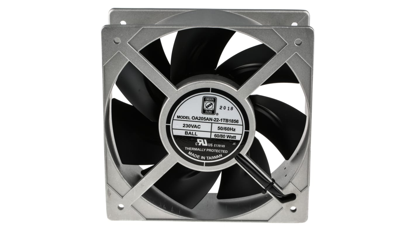 RS PRO Axial Fan, 230 V ac, AC Operation, 1002.4m³/h, 80W, IP56, 205 x ...