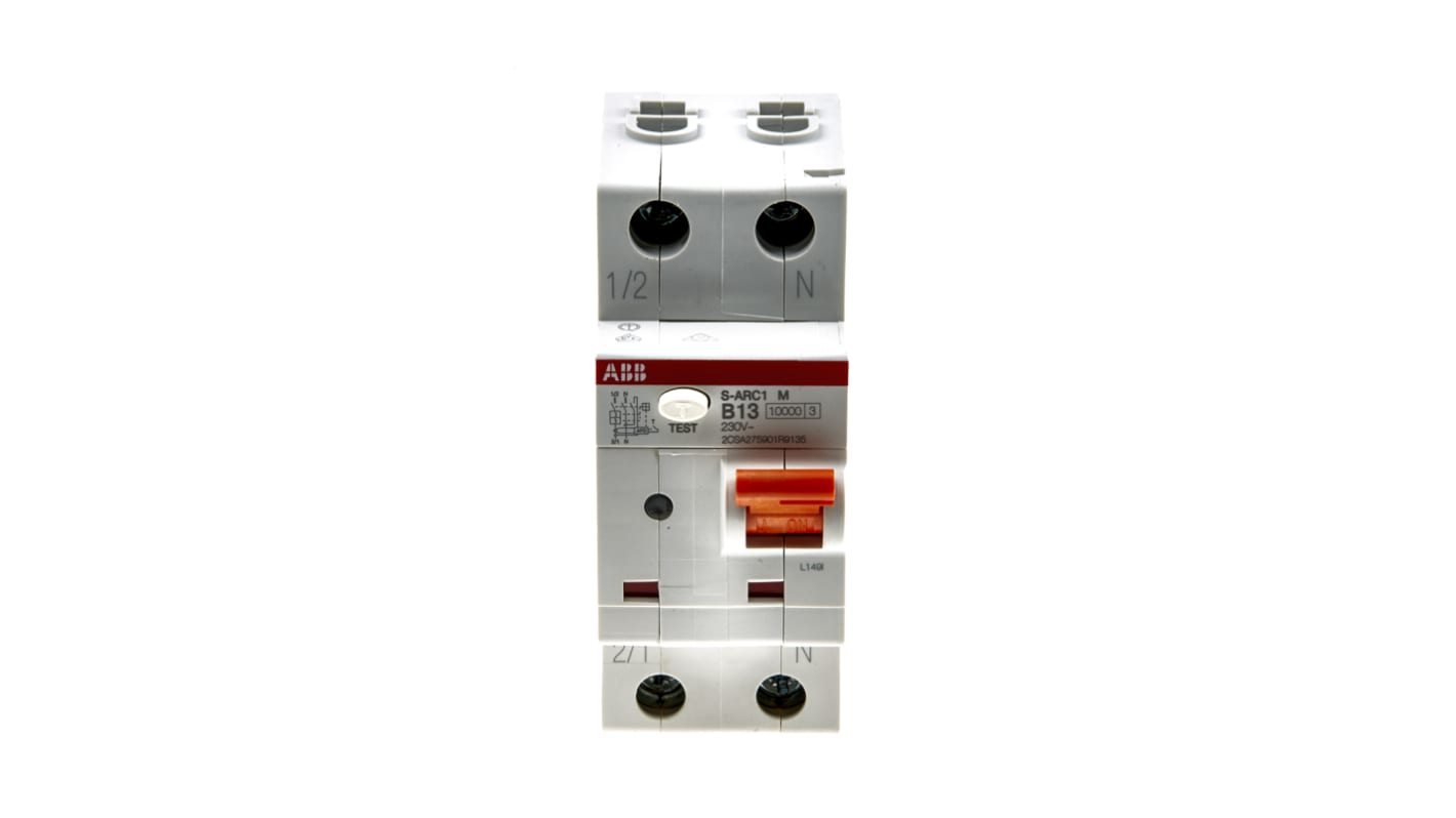 2CSA275901R9135 S-ARC1 M B13 | ABB S-ARC1 M MCB, 1P+N, 13A Curve B, 240V AC, 10 kA Breaking ...
