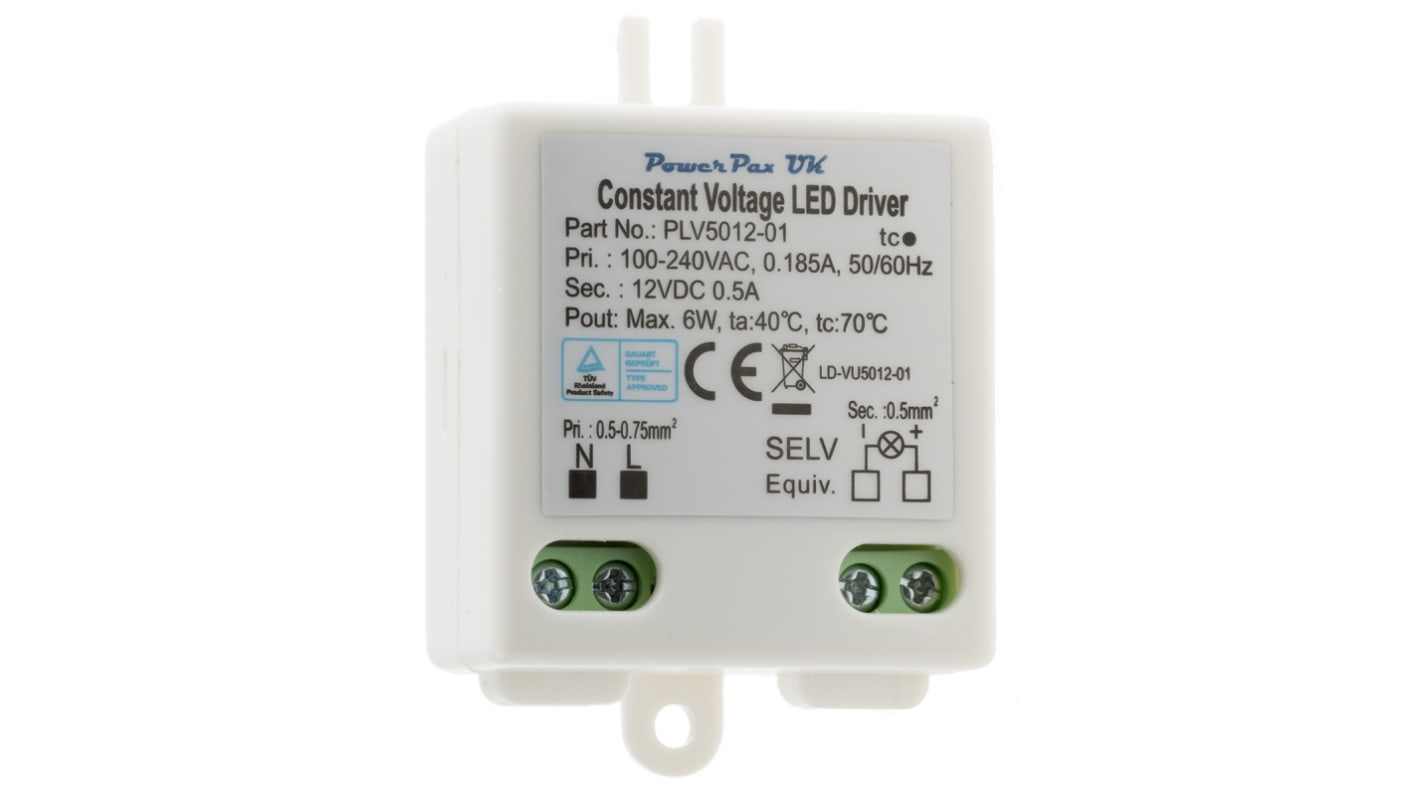 RS PRO LED Driver, 12V Output, 6W Output, 500mA Output, Constant Voltage | RS