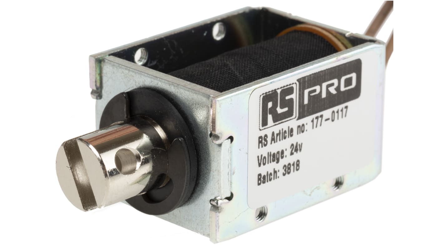 RS PRO Linear Solenoid, 24 V dc, 40 x 24 x 29 mm | RS