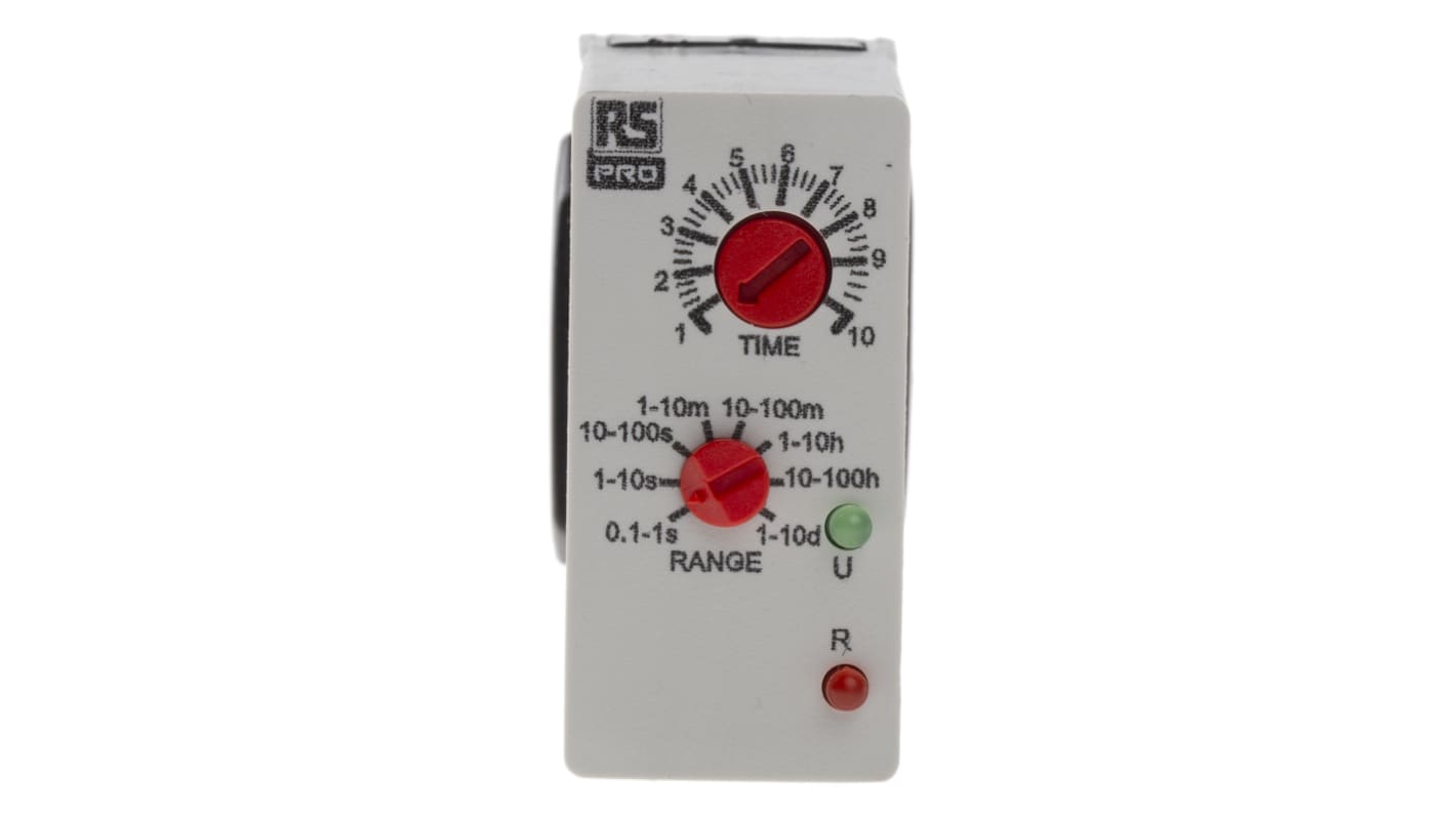 RS PRO Plug In Timer Relay, 12 → 240V ac/dc, 0.1 s → 10days, 1-Function ...