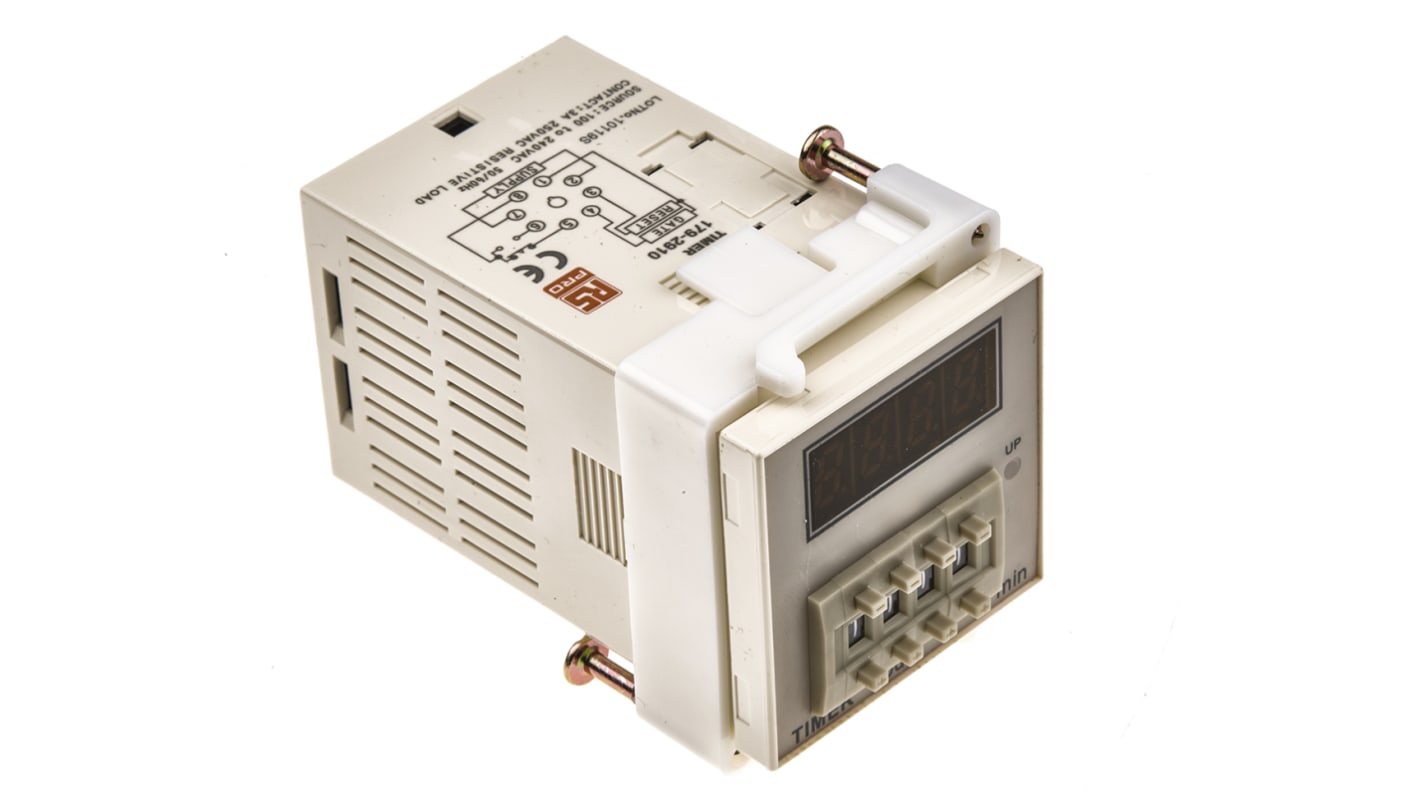 RS PRO Plug In Timer Relay, 100 → 240V ac, 1-Contact, 99h 59min, 1 ...