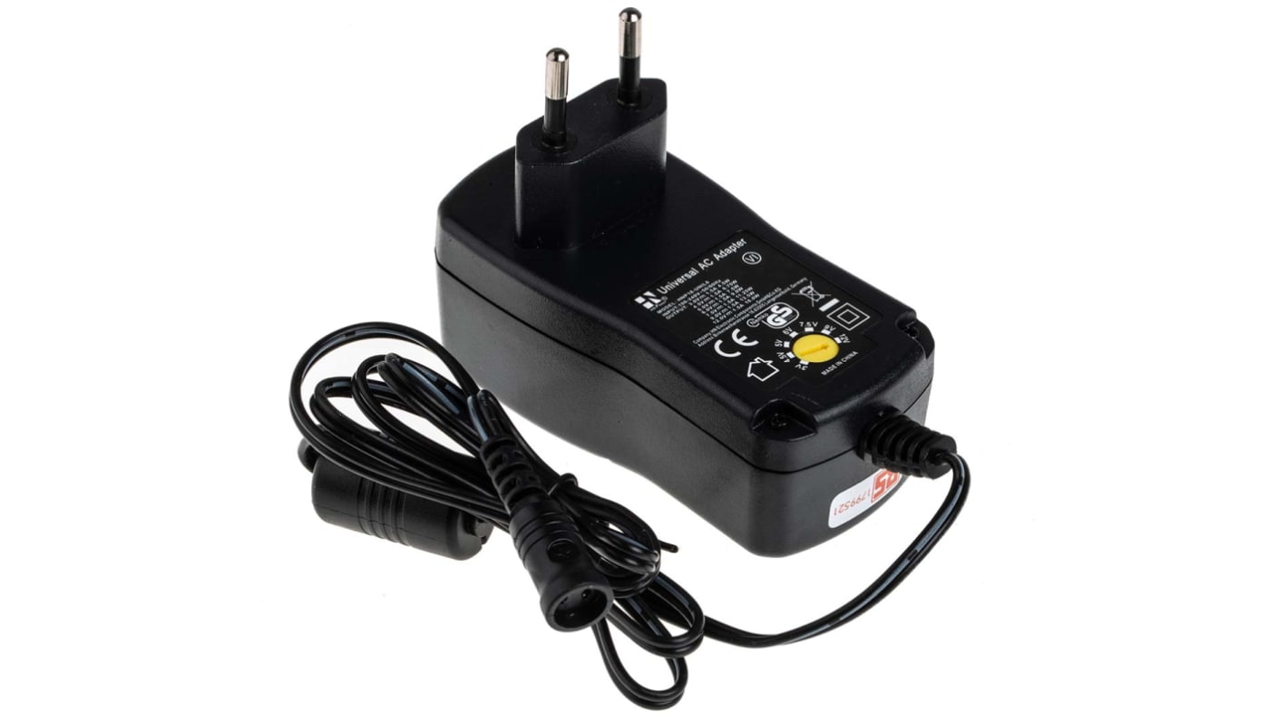 RS PRO 18W Plug-In AC/DC Adapter 3V dc Output, 1.5A Output | RS