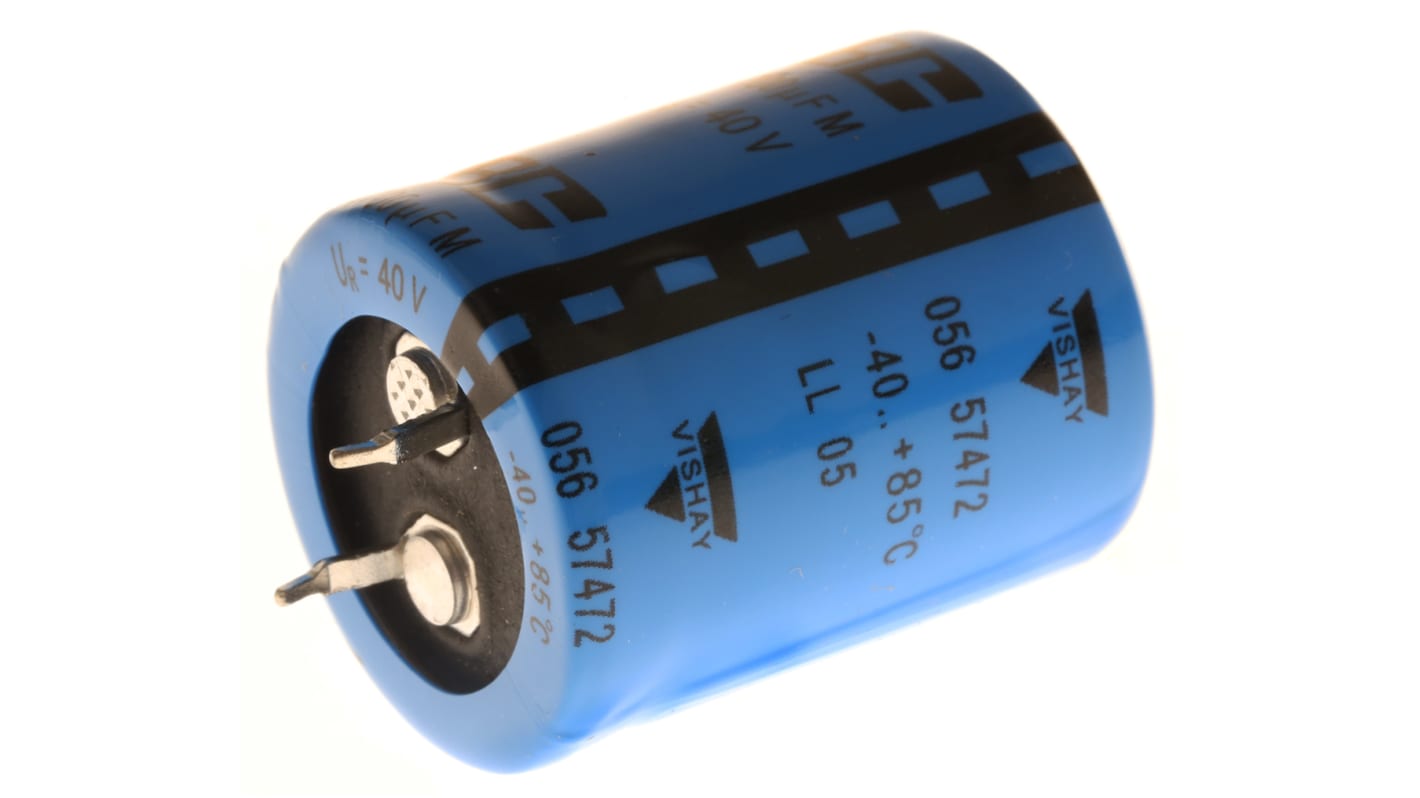 Vishay 4700μF Aluminium Electrolytic Capacitor 40V dc, Snap-In ...