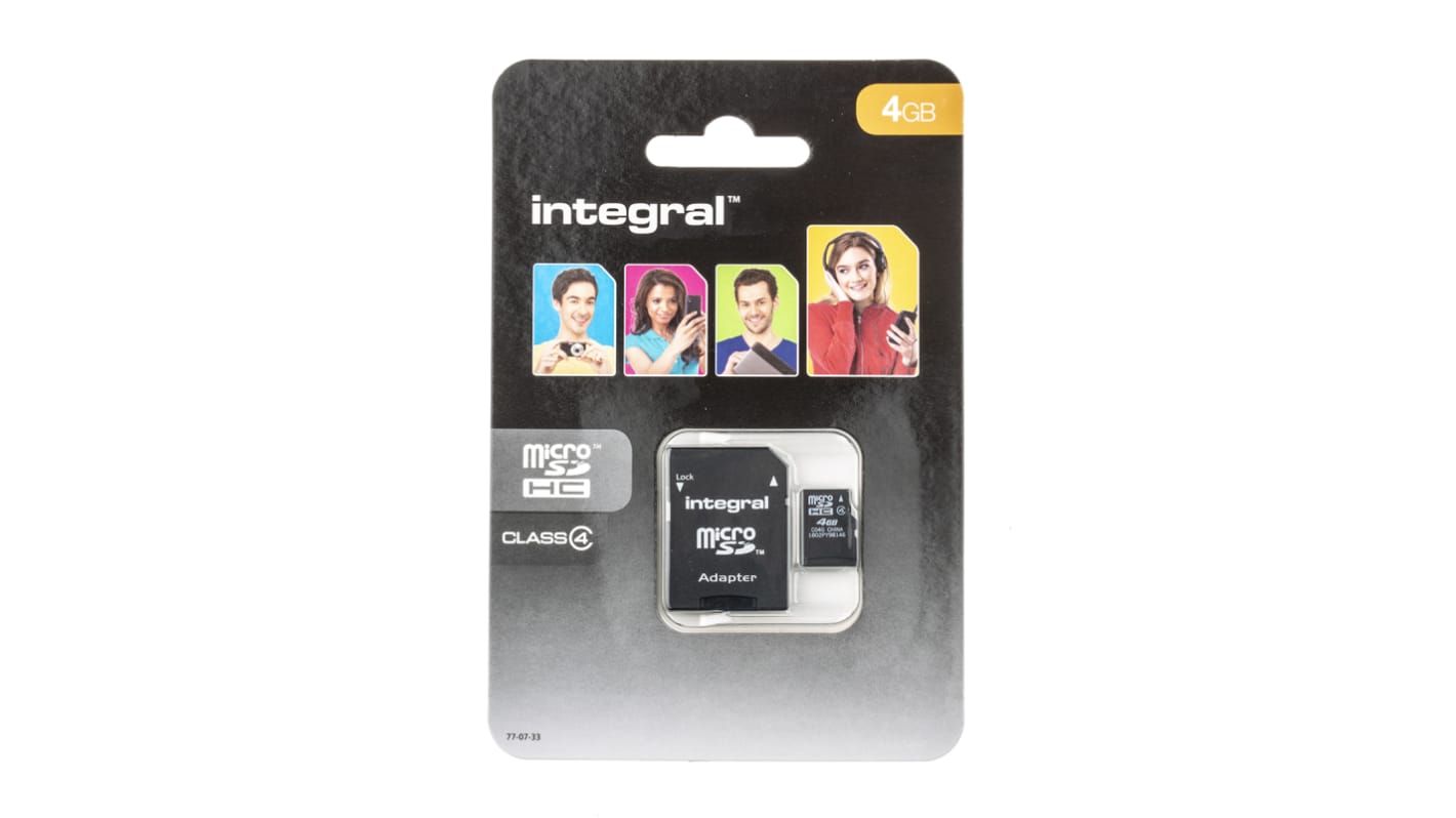 INMSDH4G4V2 | Integral Memory 4 GB MicroSDHC Micro SD Card, Class 4 | RS