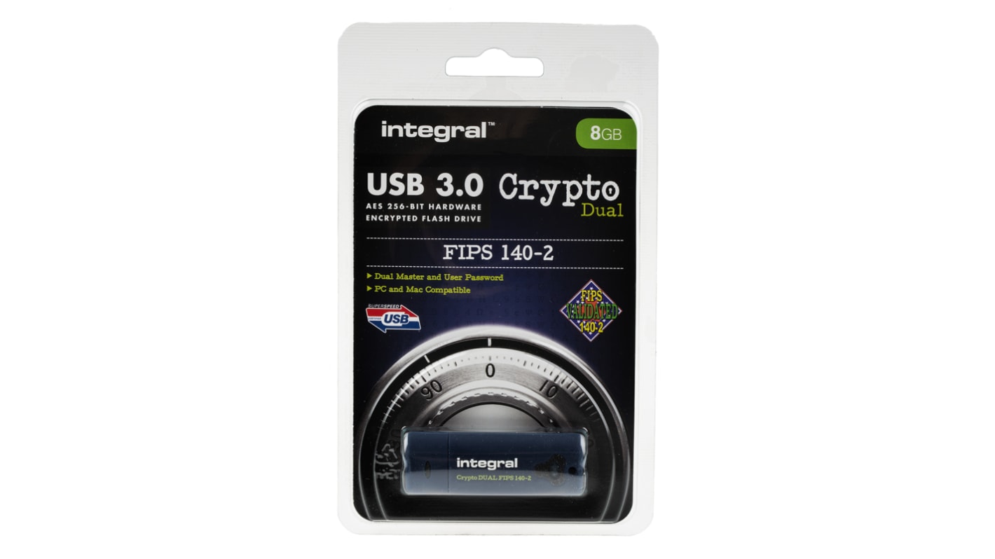 INFD8GCRYDL3.0140-2 | Integral Memory Crypto Dual 8 GB USB 3.0 USB ...