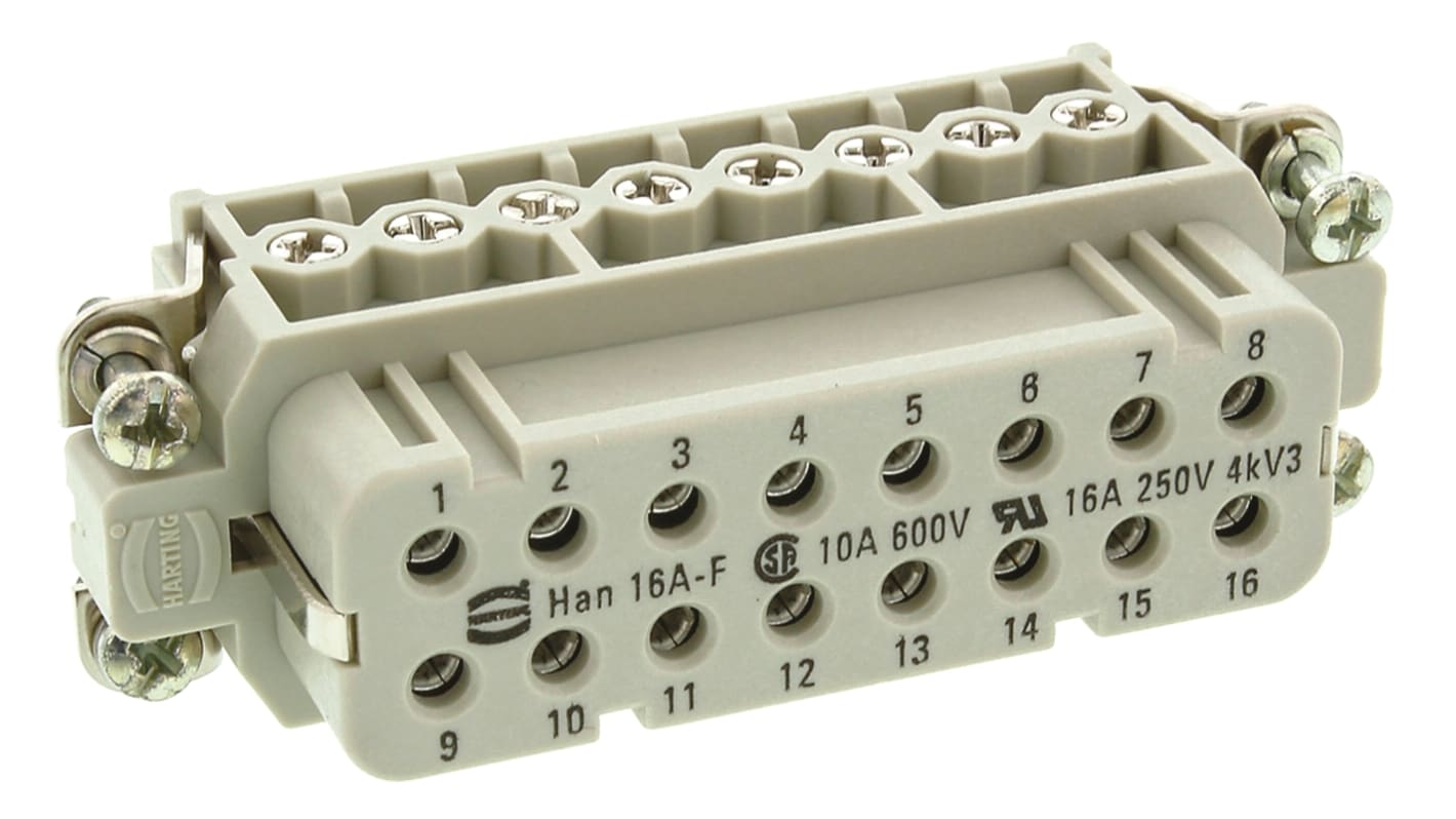 09200162812 | Inserto connettore HARTING, Femmina, serie Han A, 16A, 16 ...