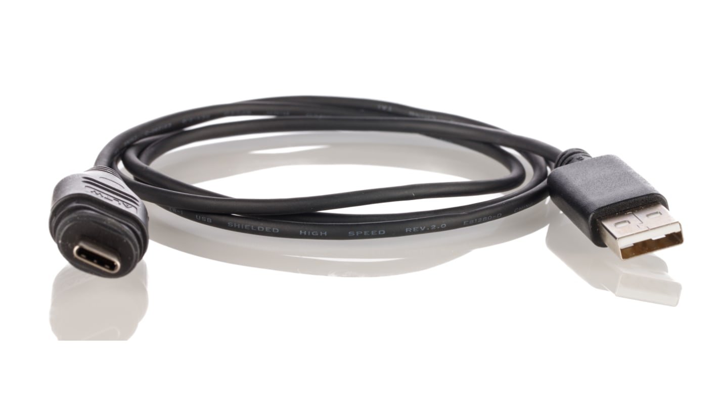 UC20ML-NAML-QA001 | Amphenol Industrial USB 2.0 Cable, Male USB A to ...