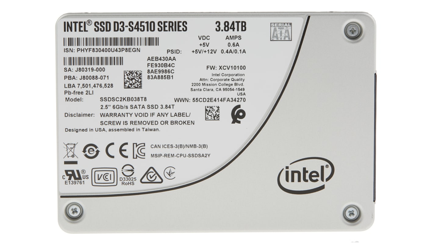SSDSC2KB038T801 | Intel SSD S4510 2.5 in 3.84 TB Internal SSD Hard ...