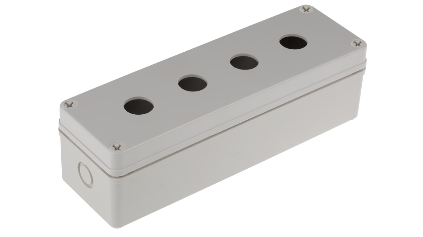 RS PRO Grey Plastic Push Button Enclosure - 4 Hole 22mm Diameter | RS