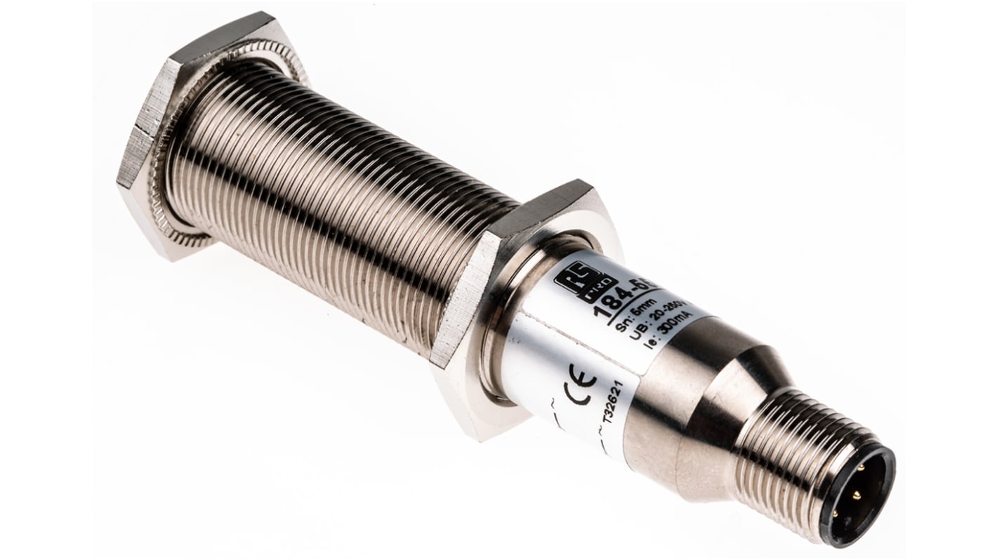 RS PRO Capacitive Barrel-Style Proximity Sensor, M18 x 1, 5 mm ...