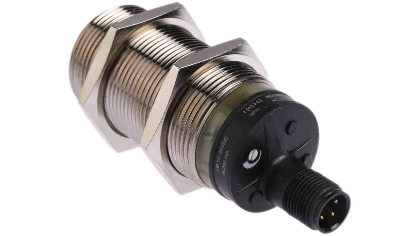 RS PRO Capacitive Barrel-Style Proximity Sensor, M30 x 1.5, 10 mm Detection, NPN Output, 10 → 30 ...