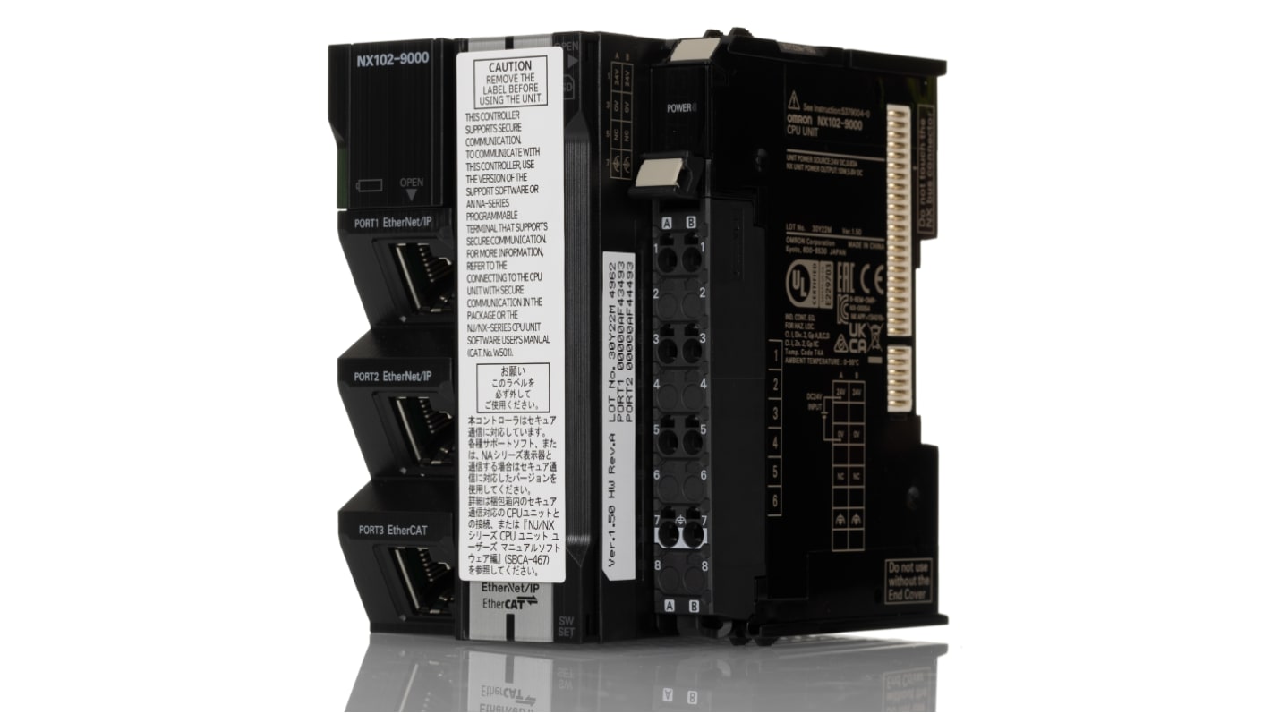 NX102-9000 | Omron NX102 Series PLC CPU for Use with Machine Automation Controller NX1, 4-Input | RS