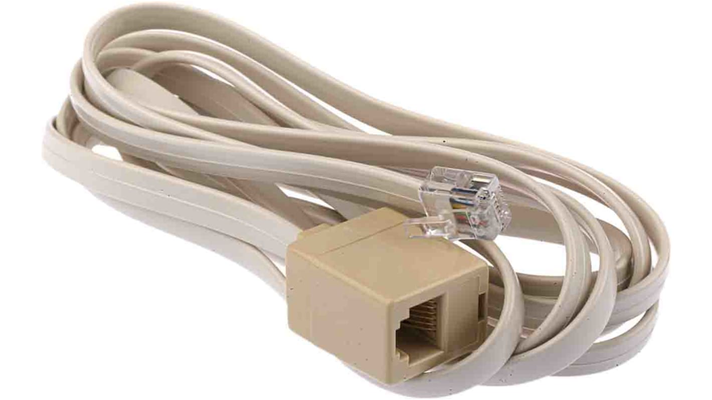 RS PRO Single-Port RJ11 Female, RJ11 Male Extender, Cat3 | RS