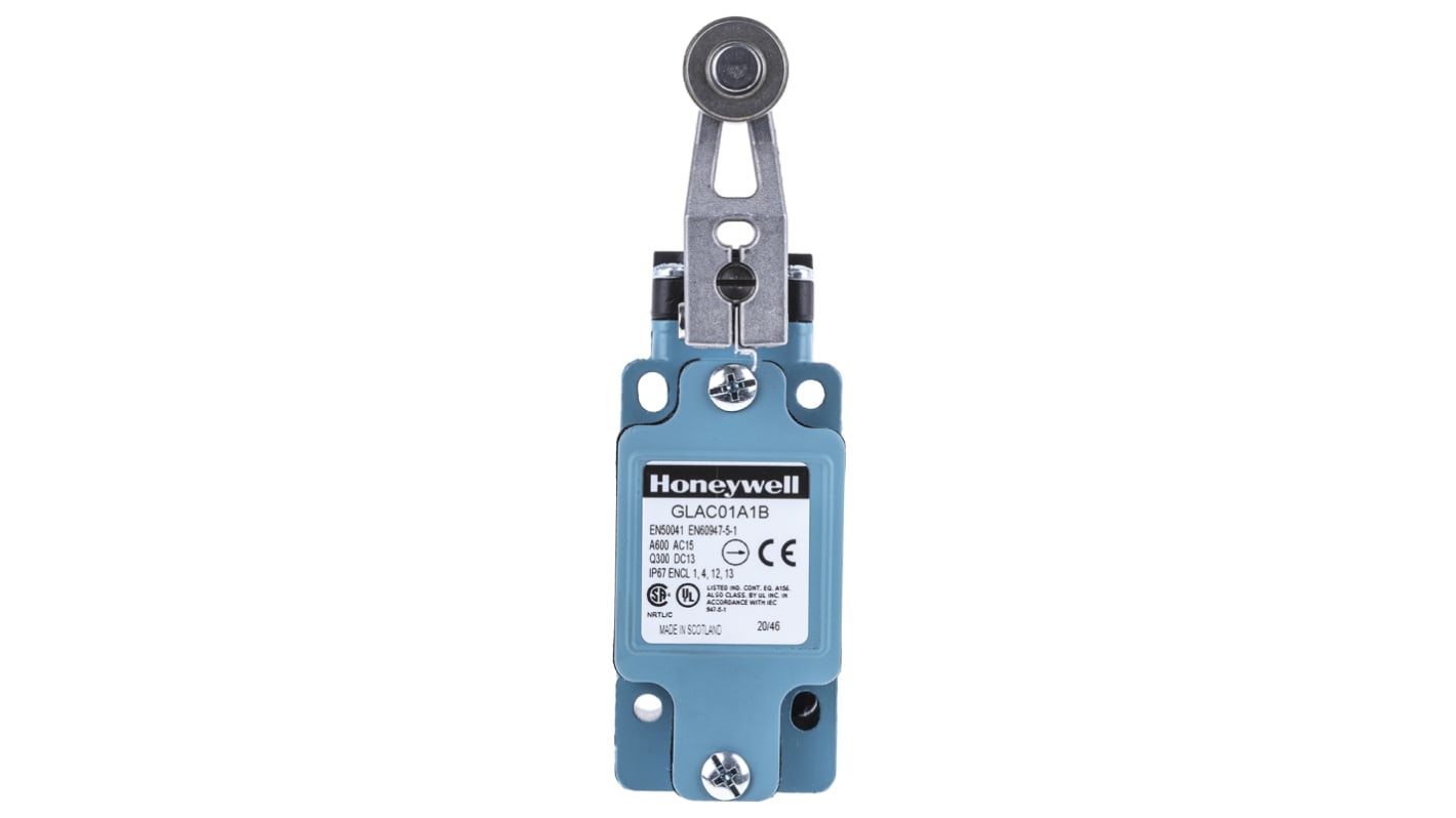 GLAC01A1B | Honeywell GLA Series Roller Lever Limit Switch, NO/NC, IP67, SPDT, Die Cast Zinc ...