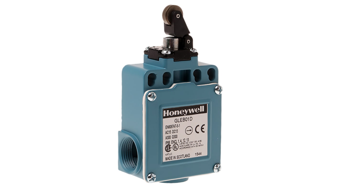 GLEB01D | Honeywell GLE Series Roller Lever Limit Switch, NO/NC, IP67, SPDT, Die Cast Zinc ...