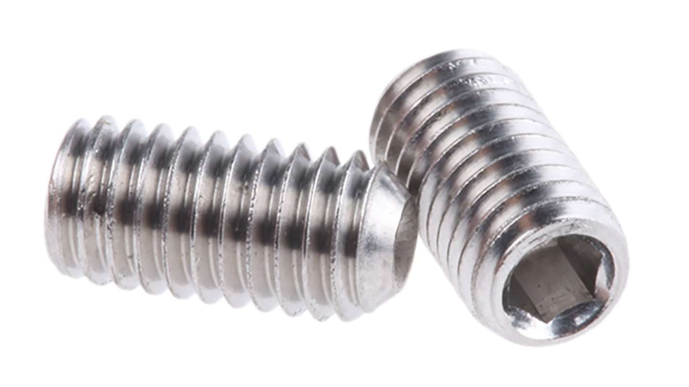 Plain Stainless Steel Hex Socket Set M5 x 10mm Grub Screw | RS