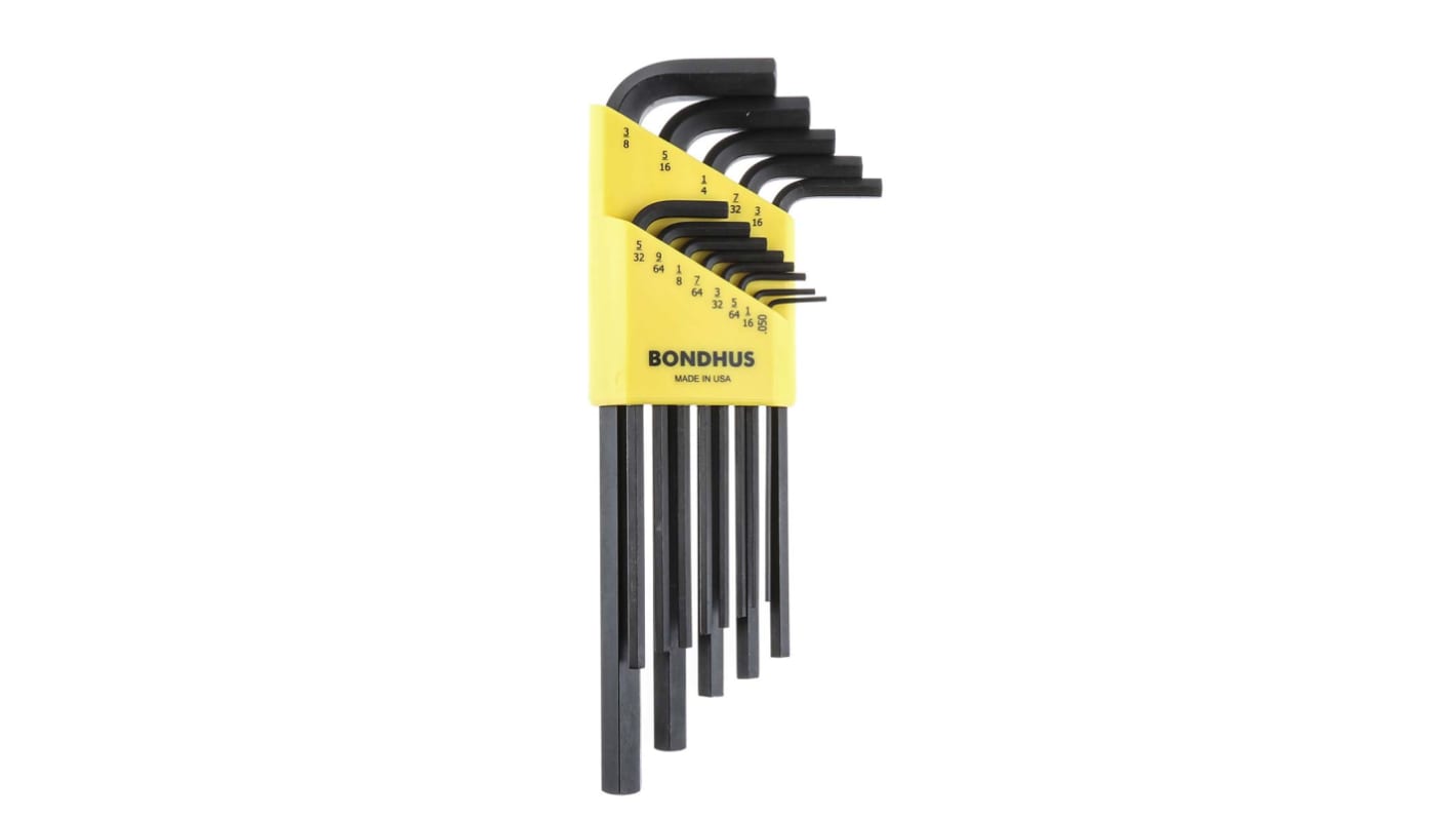 HLX13L | Bondhus 13 piece L Shape Imperial Hex Key Set, 0.05 → 3/8" | RS