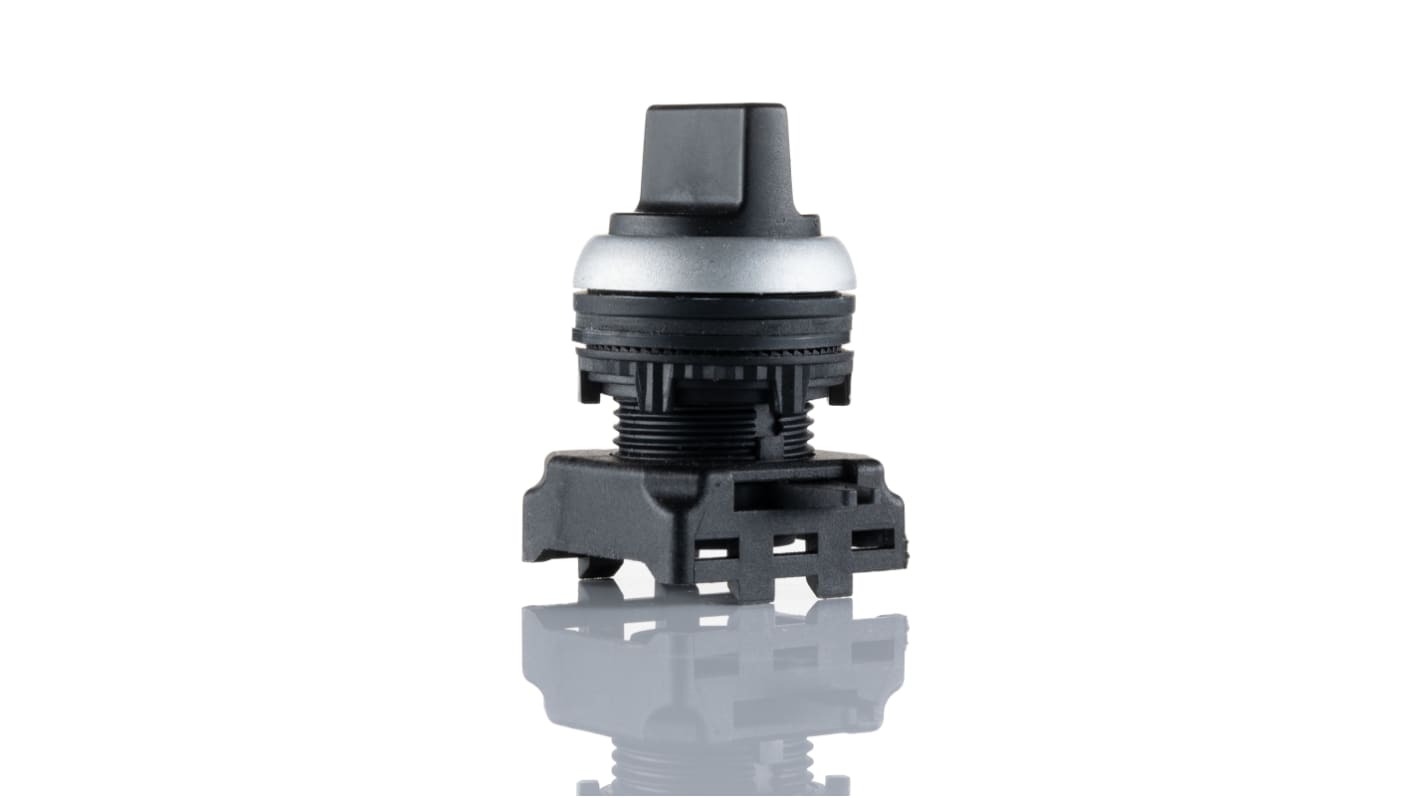 RS PRO 3 Position Selector Switch Head, 22mm Cutout, Black Handle | RS