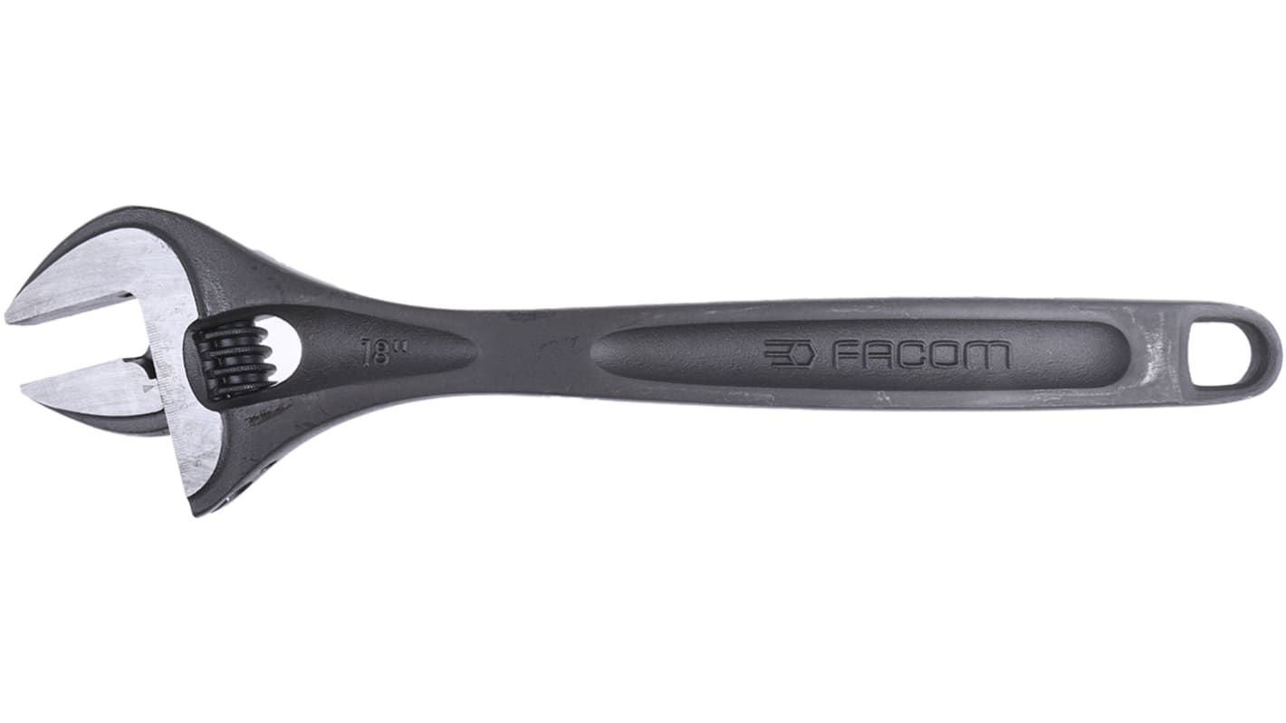 113A.18T | Facom Adjustable Spanner, 456 mm Overall, 53mm Jaw Capacity ...