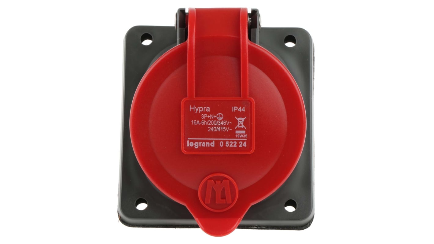 0 522 24 | Legrand Red Socket, Rated At 16A | RS