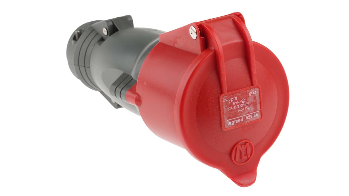 0 529 84 | Legrand IP44 Red Socket, Rated At 32A | RS