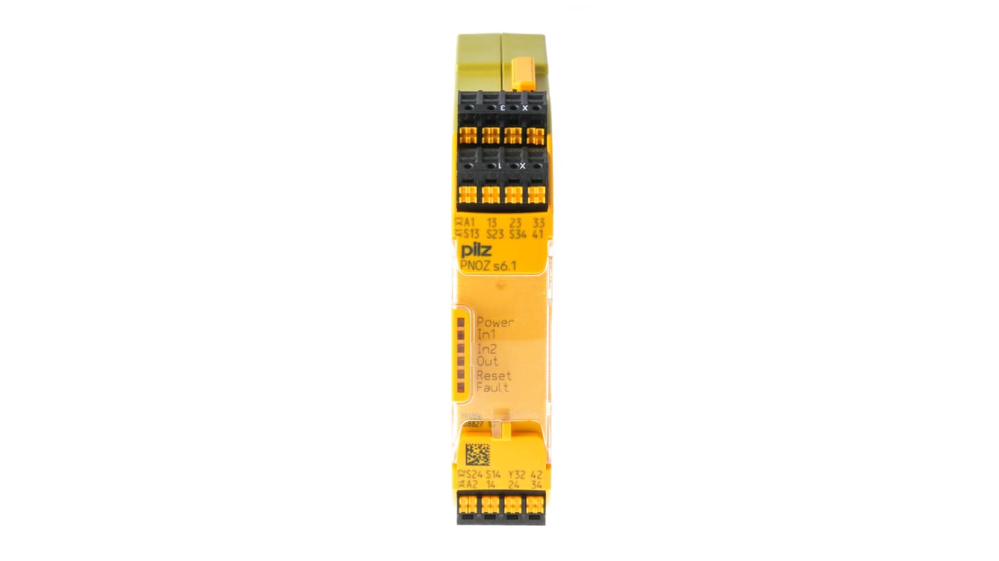 751126 | Pilz Dual-Channel Safety Switch Safety Relay, 24V dc, 3 Safety ...
