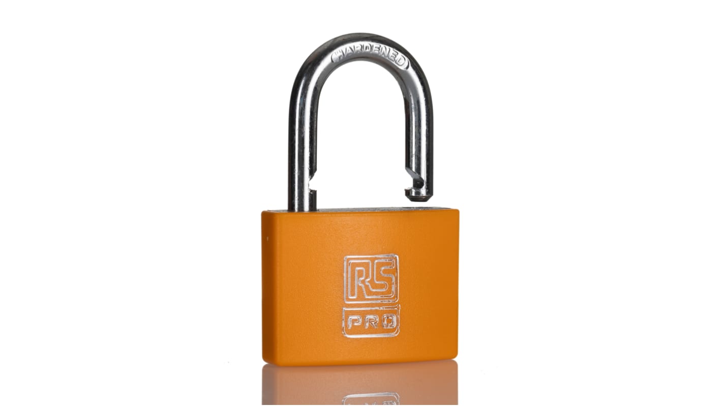 RS PRO Key Aluminium, Steel Padlock, Keyed Alike, 6mm Shackle, 43mm ...