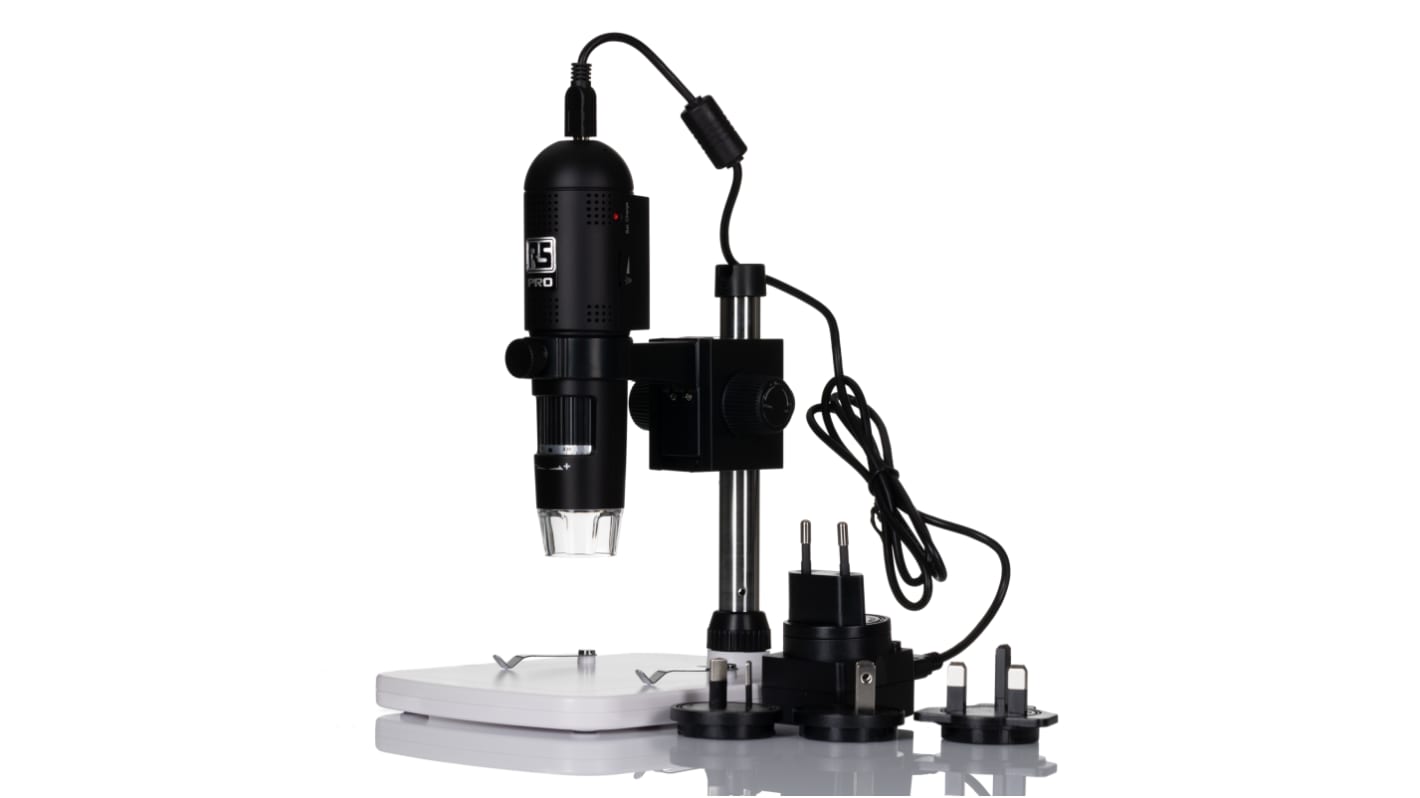 RS PRO Wi-Fi Digital Microscope, 3M, 5M, 8M, 12M pixels, 10 → 230X ...