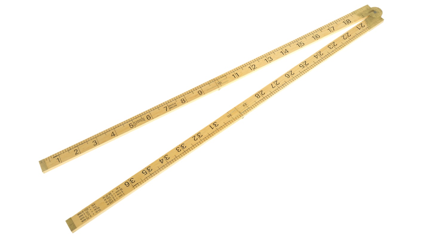 RSR073RS | Sybren 1m Wood Imperial, Metric Folding Ruler | RS