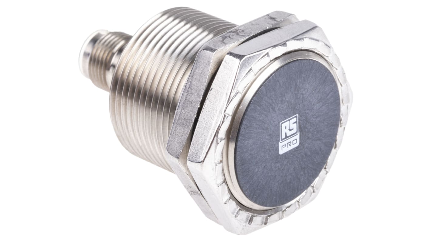 RS PRO Inductive Barrel-Style Proximity Sensor, M30 x 1.5, 15 mm Detection, PNP Output, 10 → 30 ...