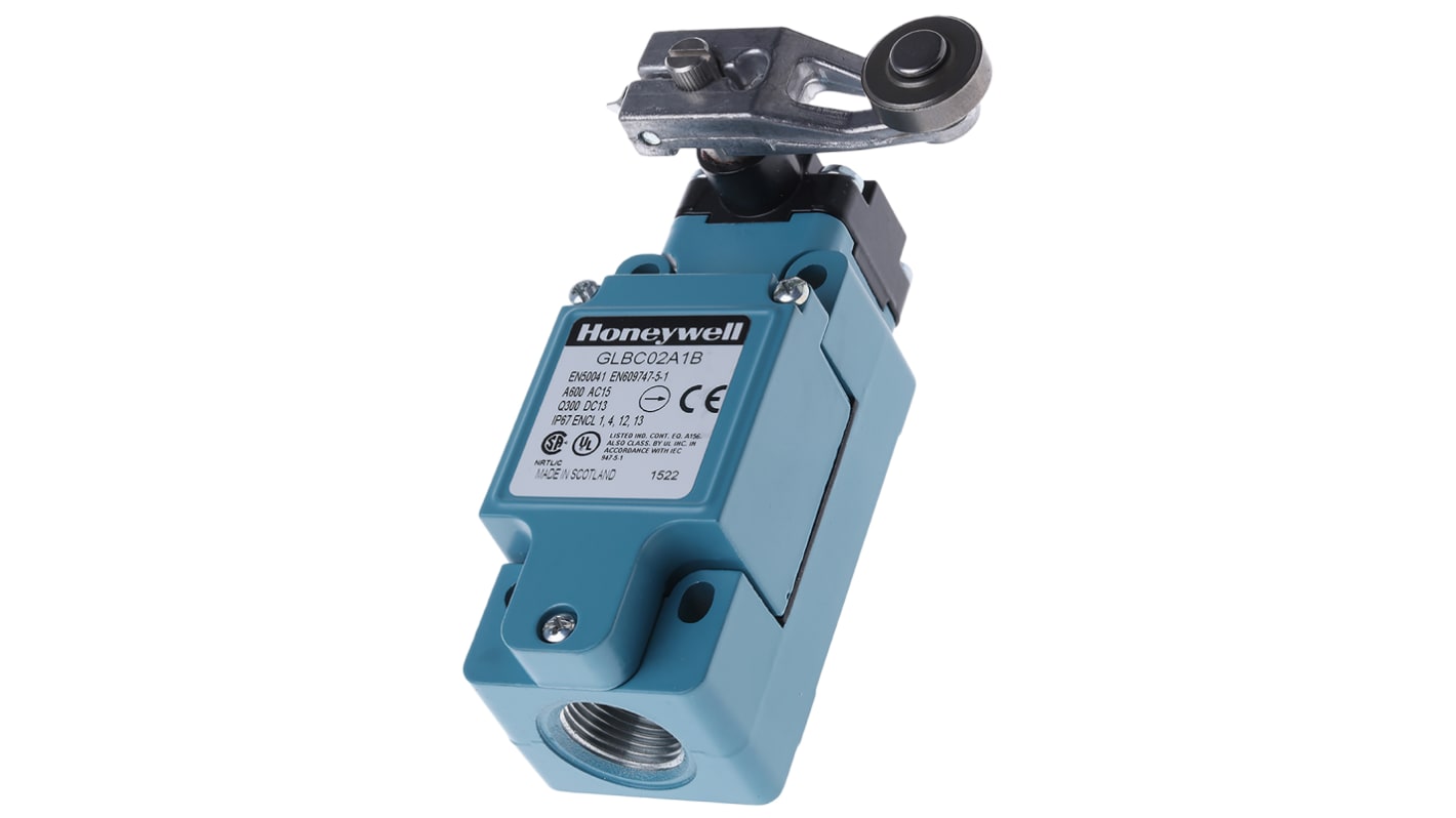 GLBC02A1B | Honeywell GLB Series Roller Lever Limit Switch, NO/NC, IP67, SPDT, Die Cast Zinc ...