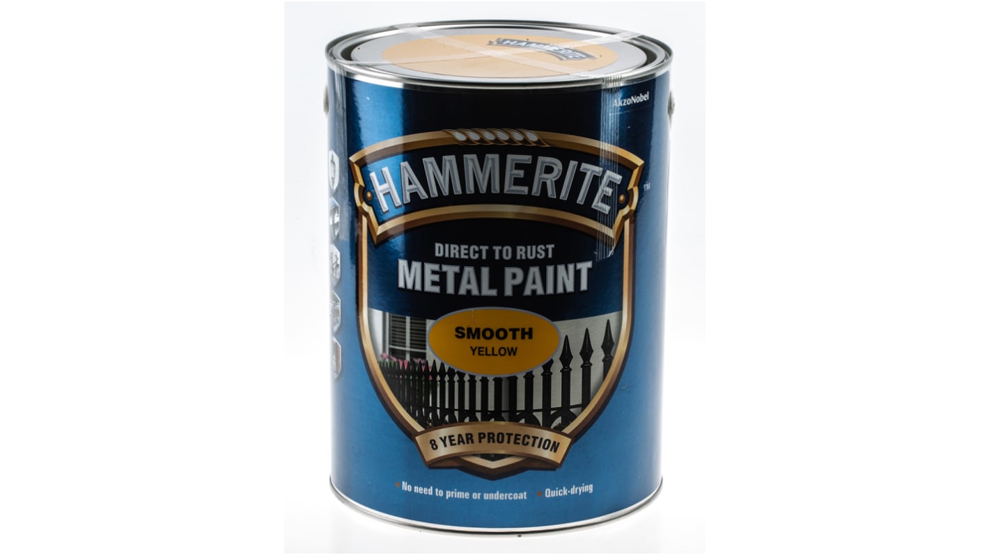 5084878 | Hammerite Metal Paint in Smooth Yellow 5L | RS
