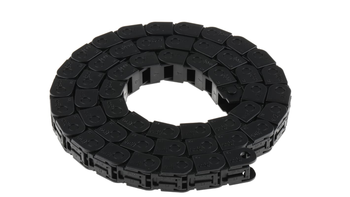 07.10.038.0 | Igus 7, e-chain Black Cable Chain - Flexible Slot, W16.5 ...
