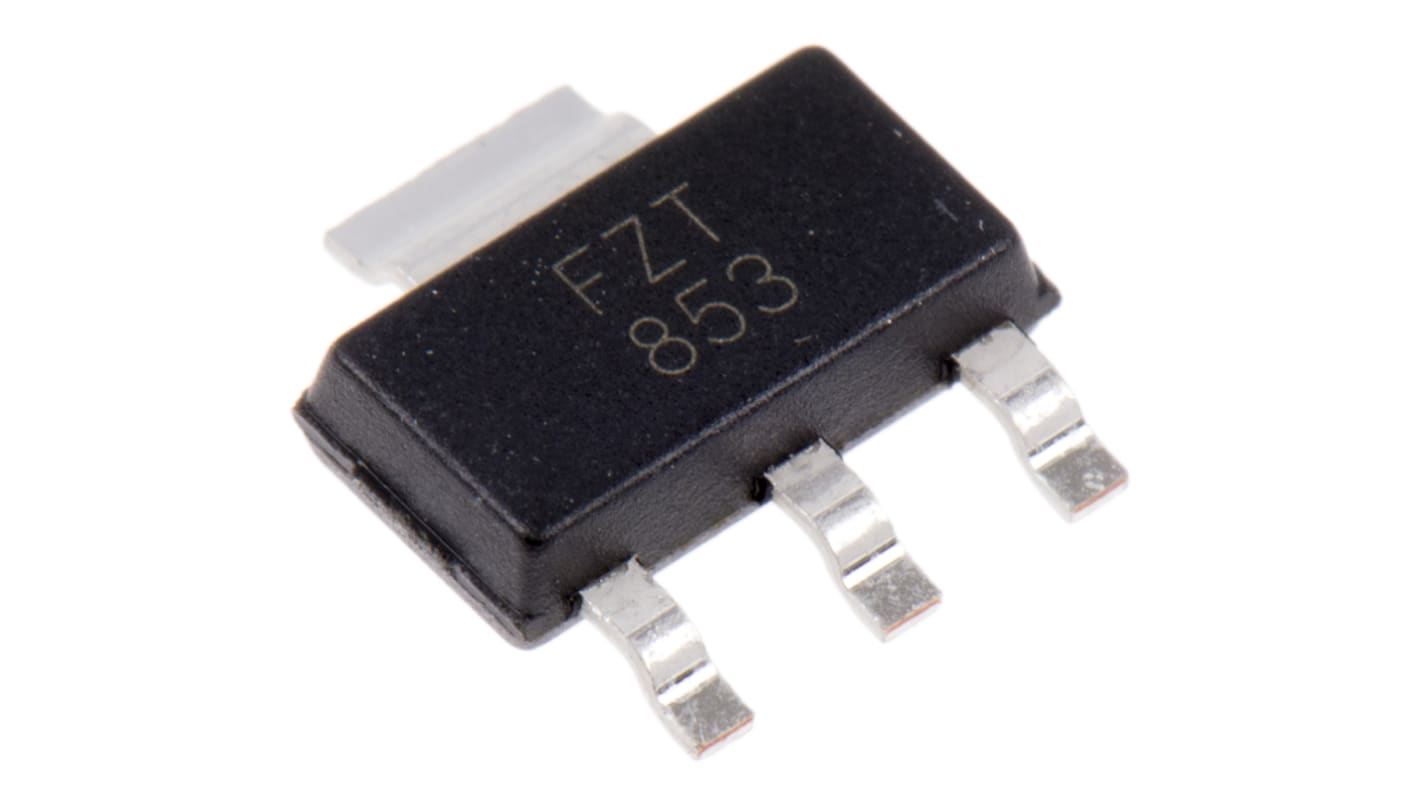 Diodes Inc FZT853TA NPN Transistor, 6 A, 100 V, 3 + Tab-Pin SOT-223 | RS