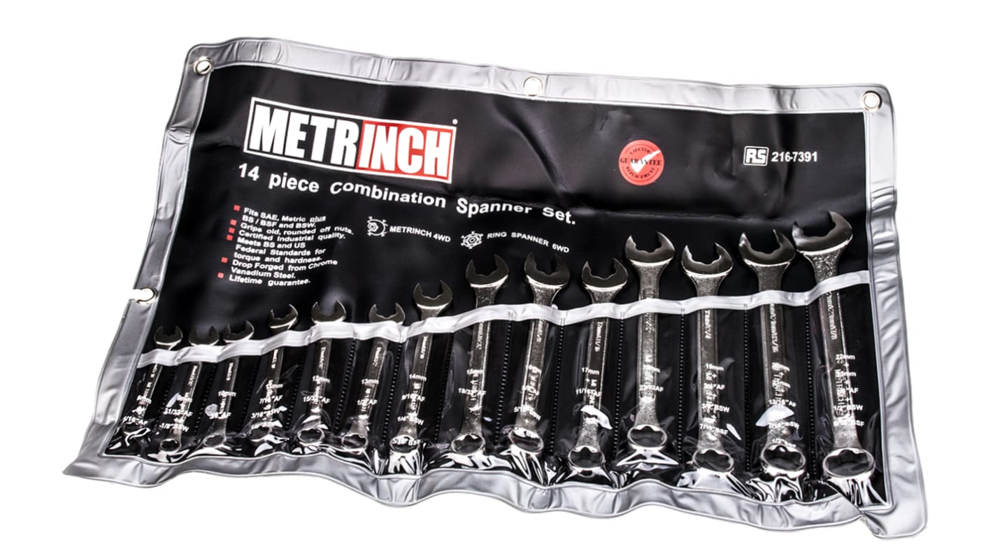 MET-0125 | Metrinch 14-Piece Combination Spanner Set, 8; 9; 10; 11; 12 ...