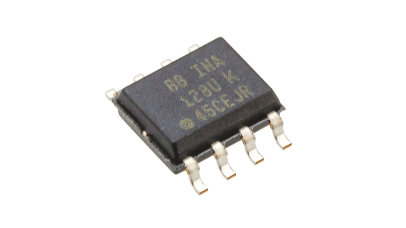 INA128U Texas Instruments, Instrumentation Amplifier, 50μV Offset 1.3MHz, 8-Pin SOIC | RS