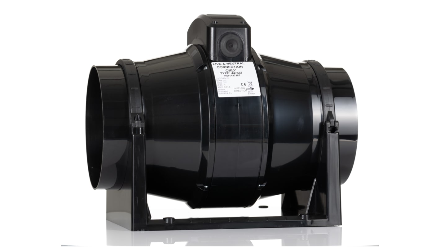 RS PRO Round In Line Extractor Fan, 31dB, Double Insulated with Motor ...